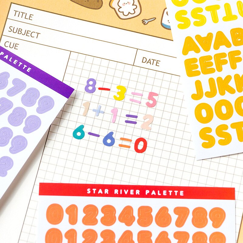 6 Sheets /Pack Gradiënt Letters En Cijfers Interes... – Grandado