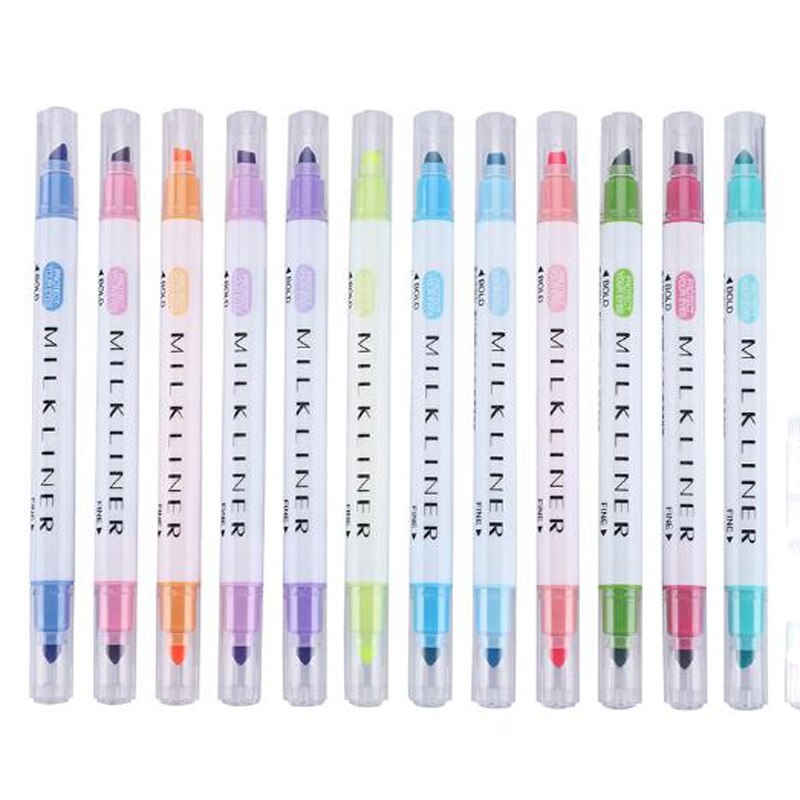 12 st / set mildliner pennor mild liner dubbelhuva... – Vicedeal