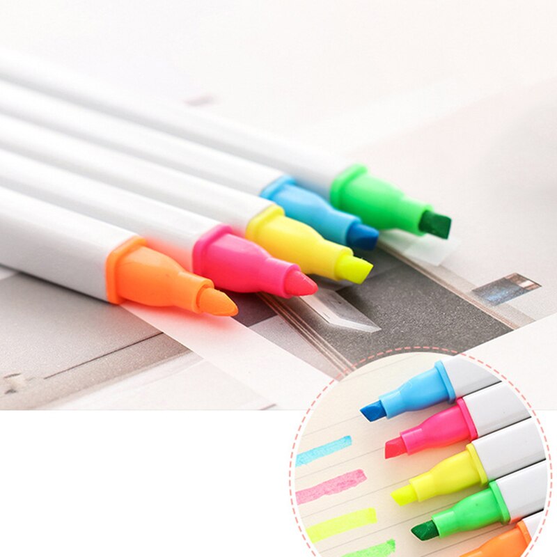 5colors/box Mini fluo markers Stationery Candy col... – Grandado