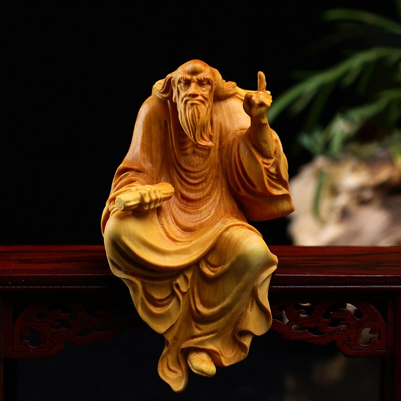 Boxwood 11cm Laozi Preach Sculpture Taoism Figurin... – Vicedeal