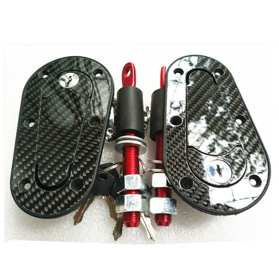 Real Carbon Fiber Car Hood Latch Steel Pin Lock & ... – Vicedeal
