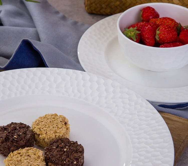 10 tommer, vanlig hvitt benporselen serveringsfat ... – Grandado