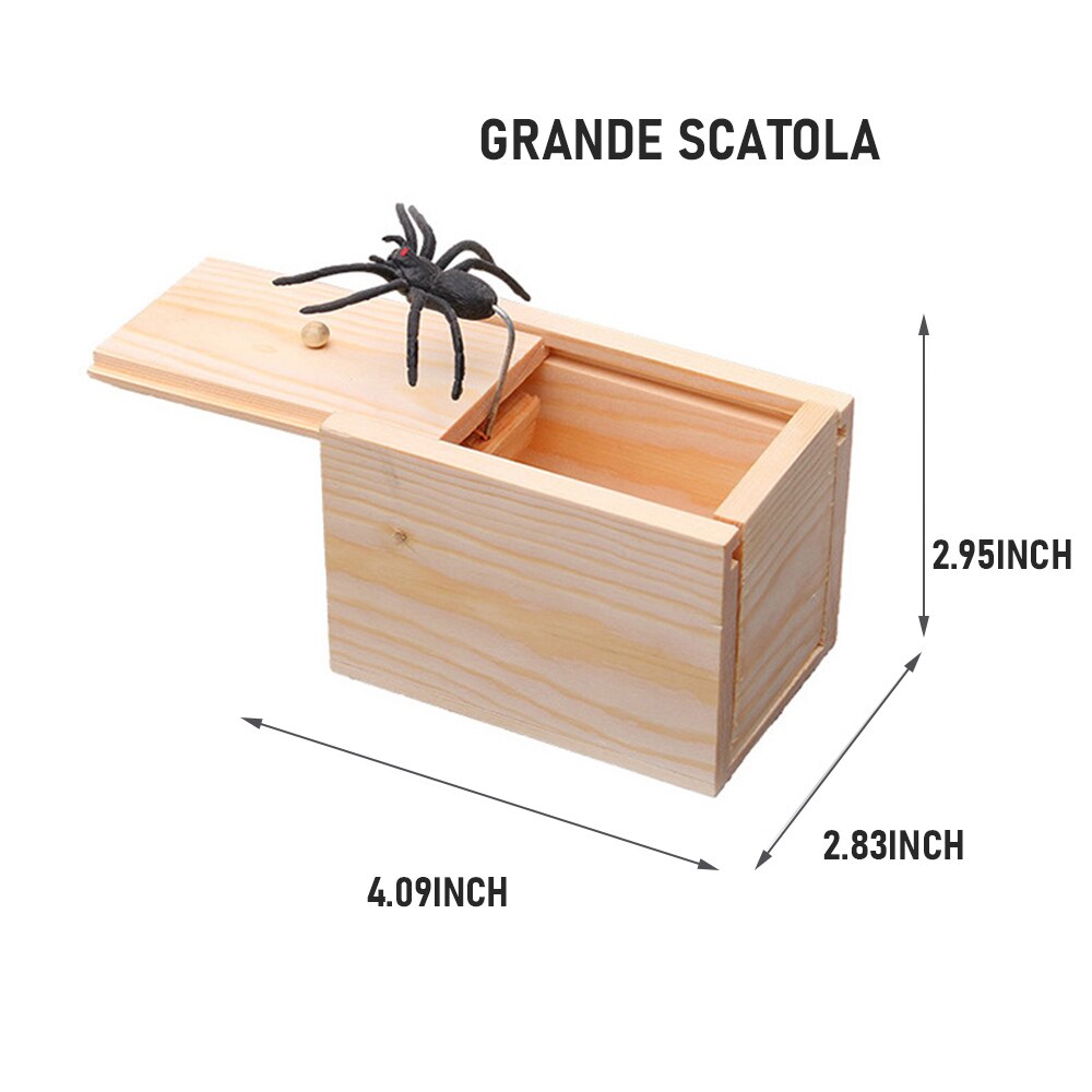 Funny Scare Box Wooden Prank Spider Hidden In Case... – Vicedeal