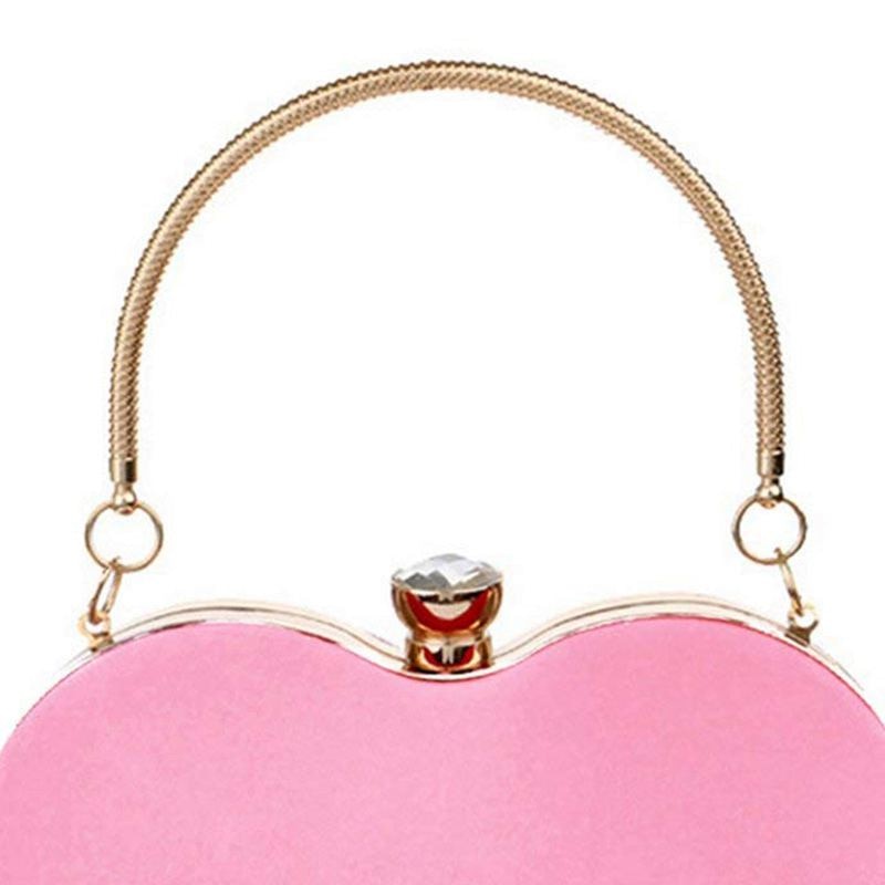 Women Girls Heart Shape Handbag Evening Party Tote... – Grandado