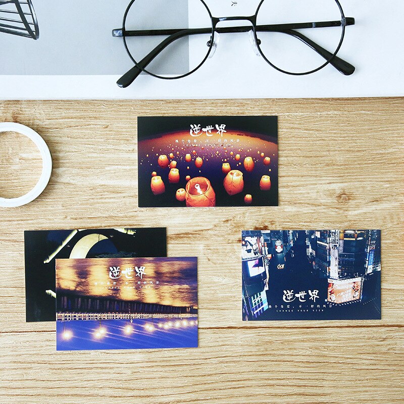 28 sheets/Set Reverse World Mini Postcard /Greetin... – Grandado