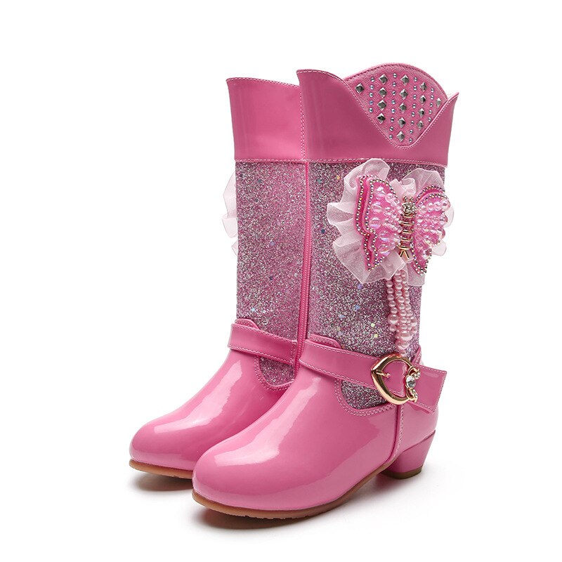 ULKNN bottes en cuir pour filles enfants talons ha... – Grandado