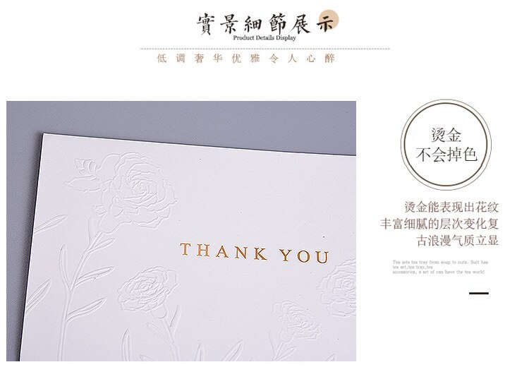 24 Stuks Gold & Silver Rose Dank-U Kaarten Met Env... – Grandado