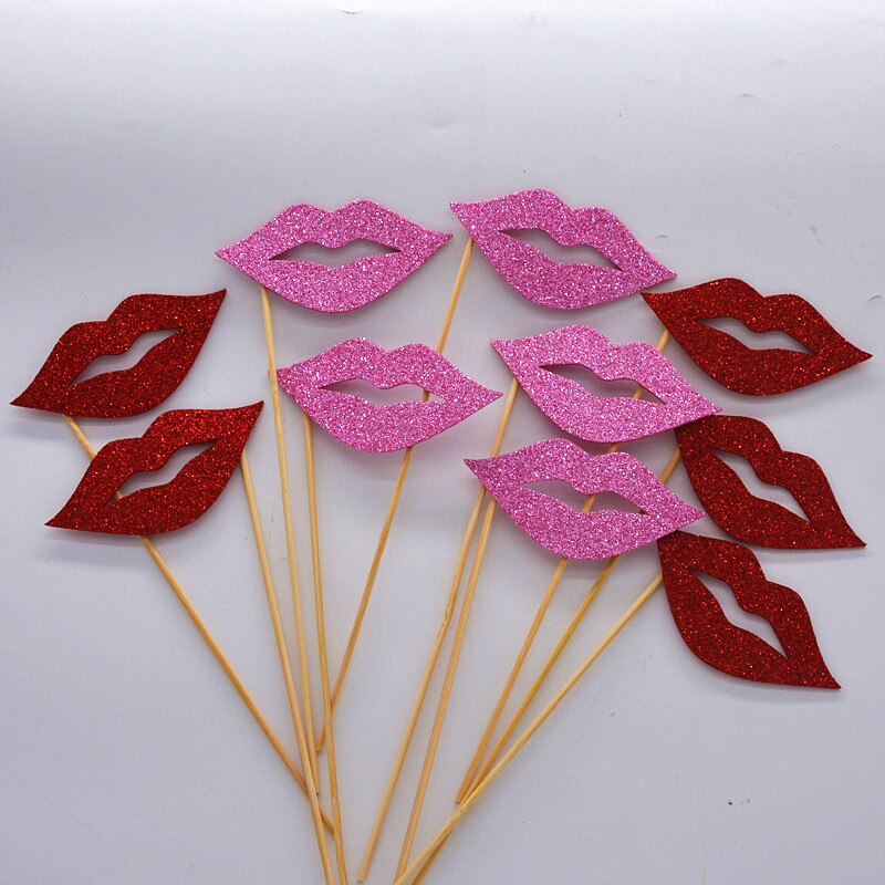 Pink Red Lip DIY Photo Booth Props on A Stick Part... – Grandado