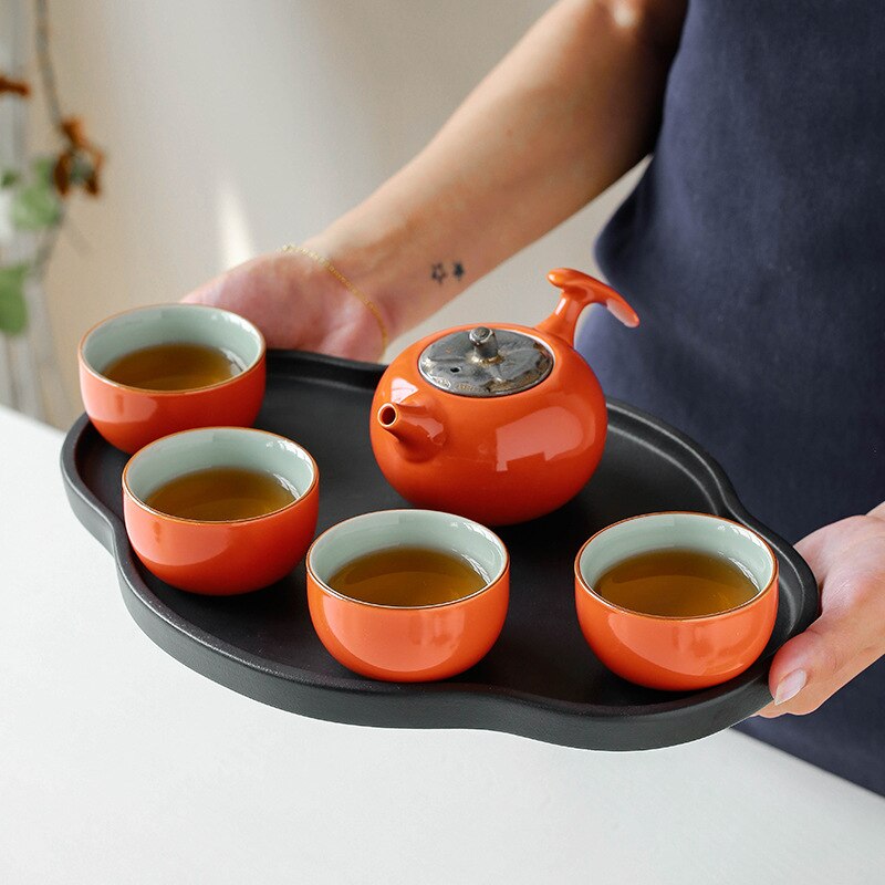 Ceramic tea tray Japanese stoneware Kung Fu tea se... – Grandado