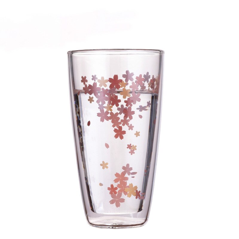 Cherry Double-layer Glass 350ml Japanese style Tea... – Grandado