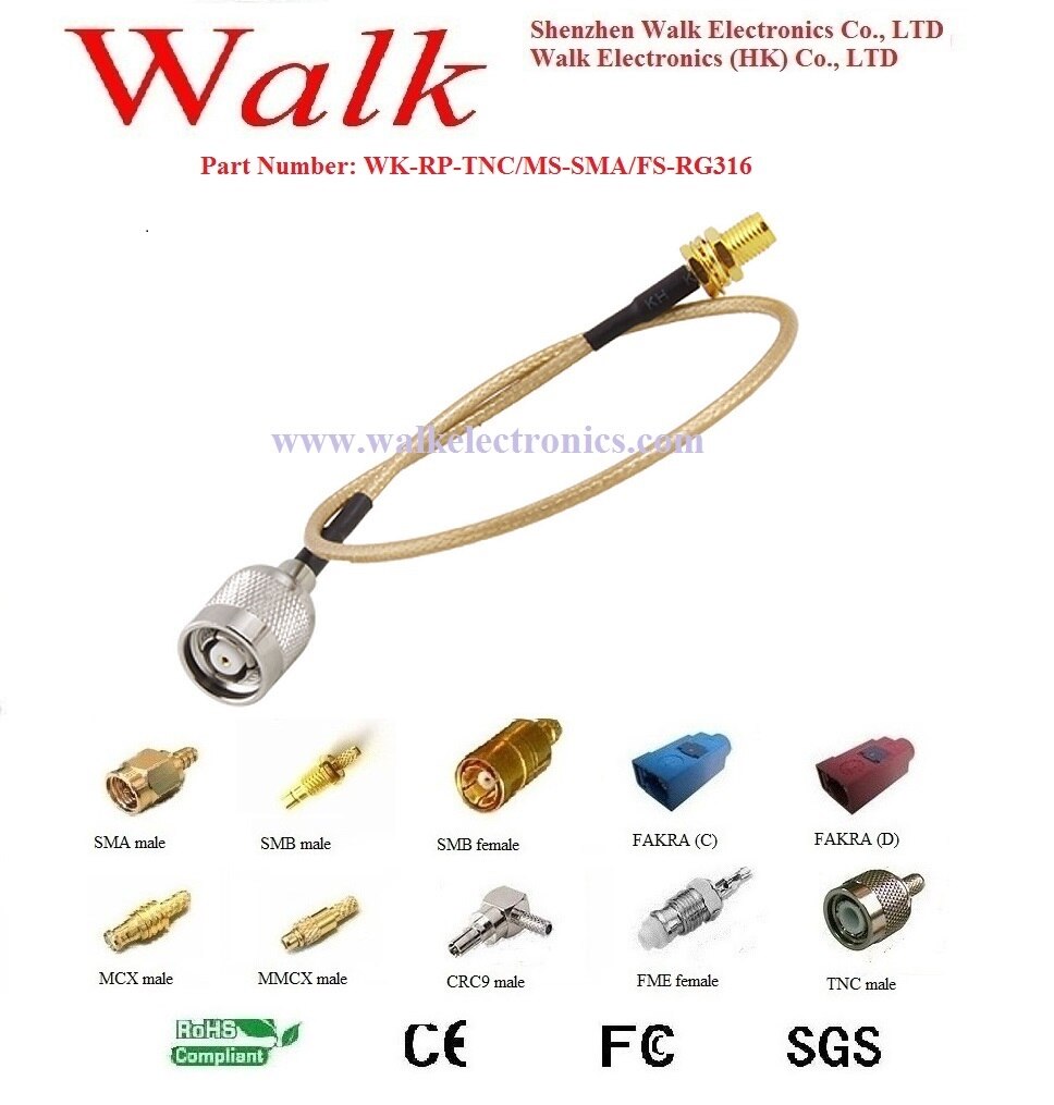 RP-TNC male SMA female RG316 cable, tnc sma rg316 ... – Grandado
