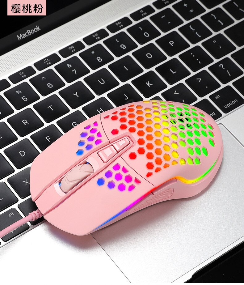 Friends Wolf V9 Wired Gaming Mouse Porous Hollow o... – Grandado