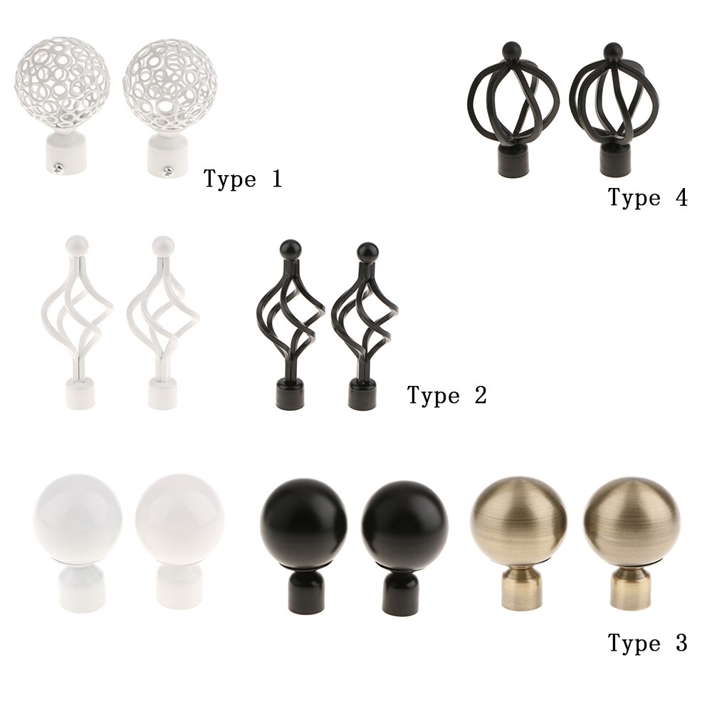 Curtain Pole Recess Bracket Curtain Rods Finials D... – Vicedeal