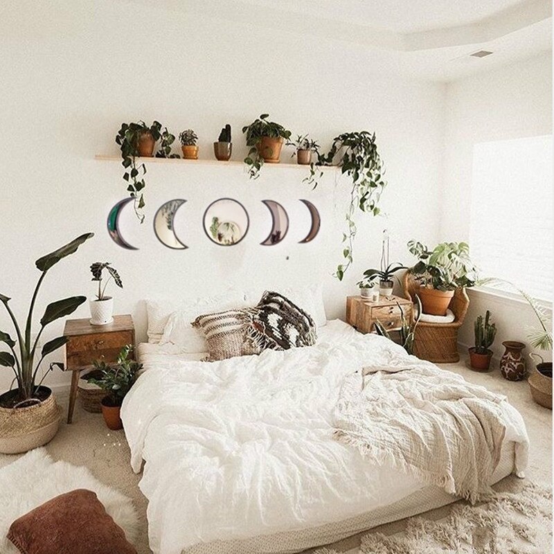 5pcs Natural Small Round Mirror Antique Mirrors Mo Grandado