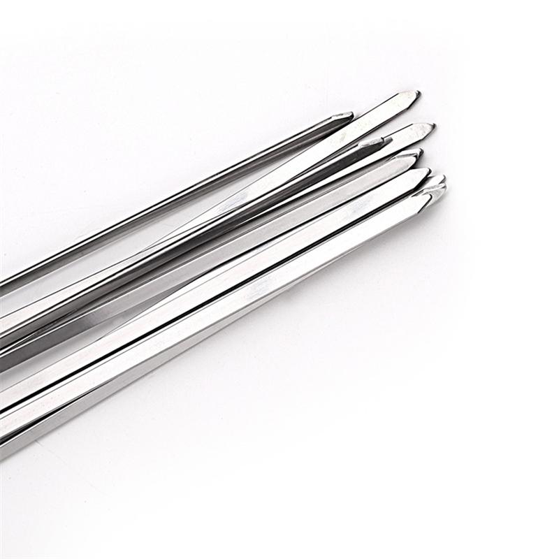 10pcs Stainless Steel BBQ Barbecue Kabob Flat Meta... – Grandado