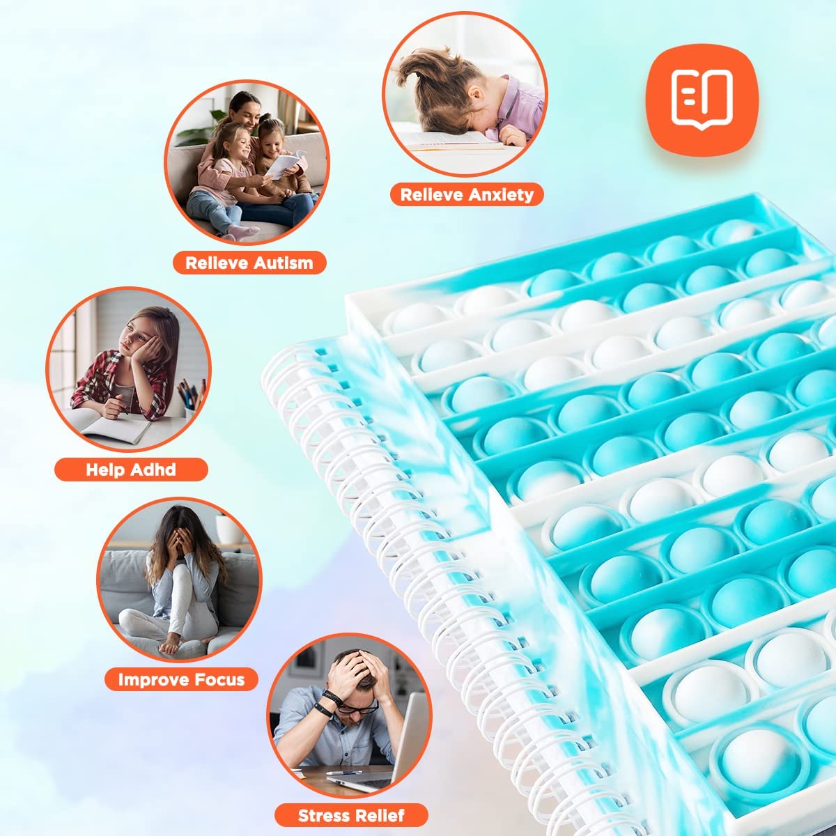 Sharkbang Fidget Pop Bubble Notebooks,A5 Spiral Jo... – Grandado