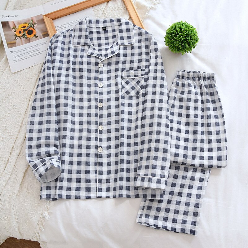 Spring casual plaid pajama sets men pijama hombre ... – Vicedeal
