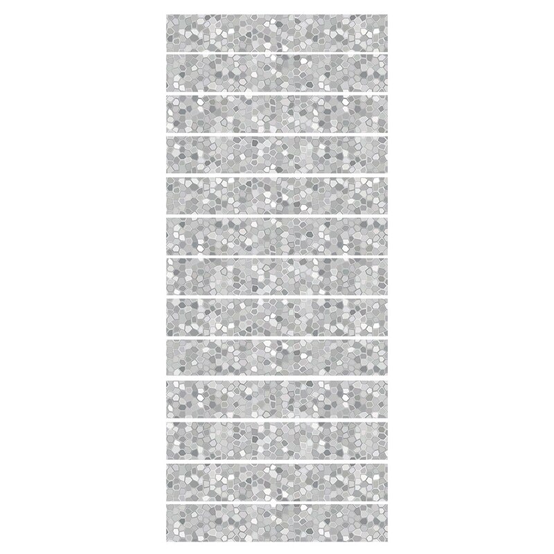 PVC wallpaper gray polygon mosaic simple 13 pieces... – Grandado