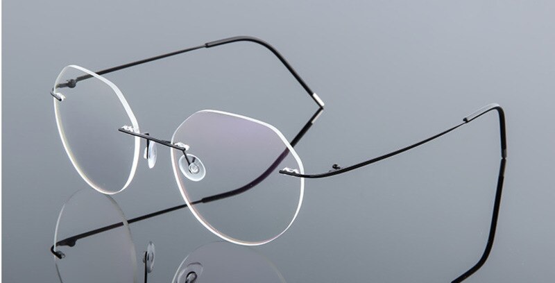 Retro Round Titanium Alloy Folding Frameless Men&... – Grandado