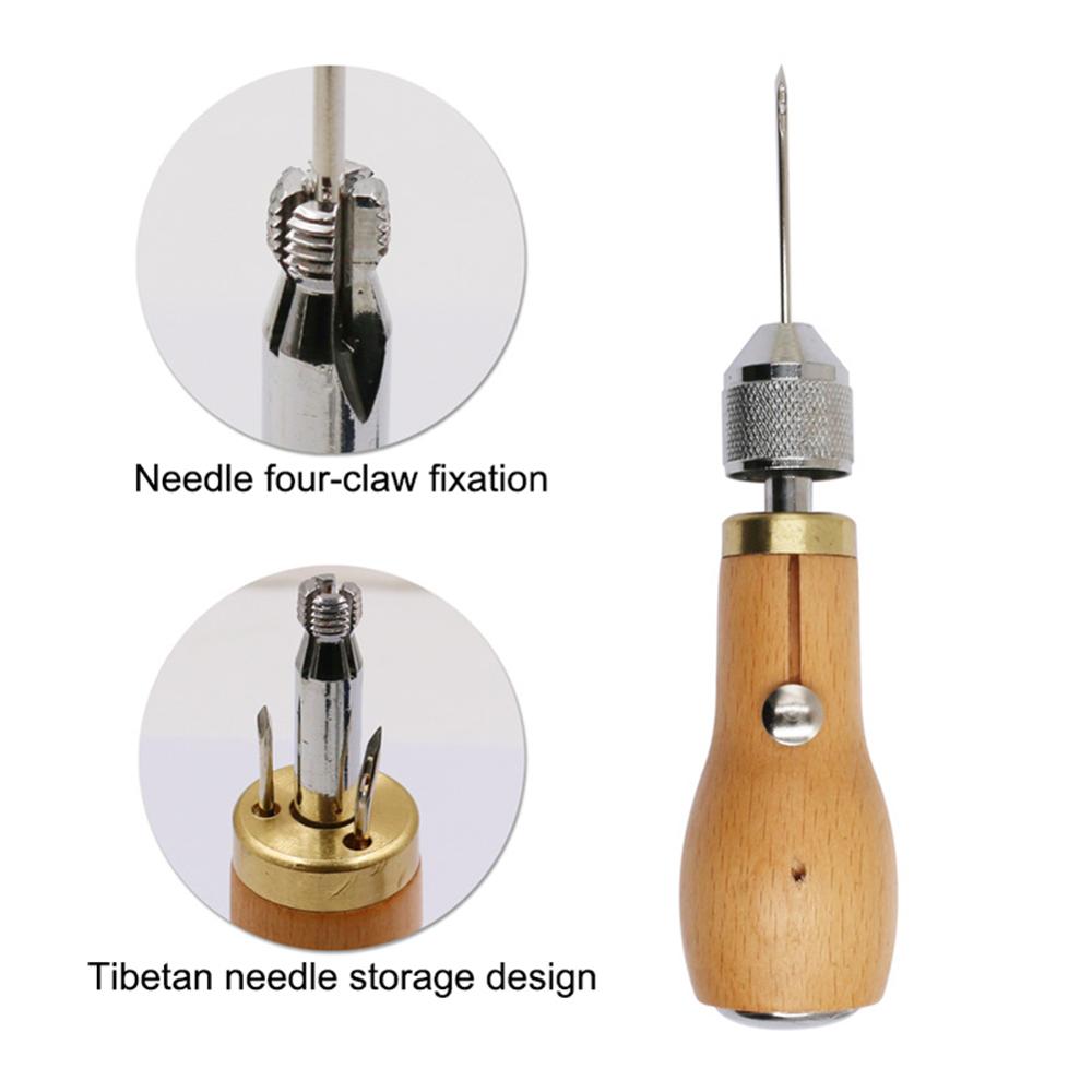 Wood Leather Threader Stainless Steel Punch Awl Ho... – Grandado