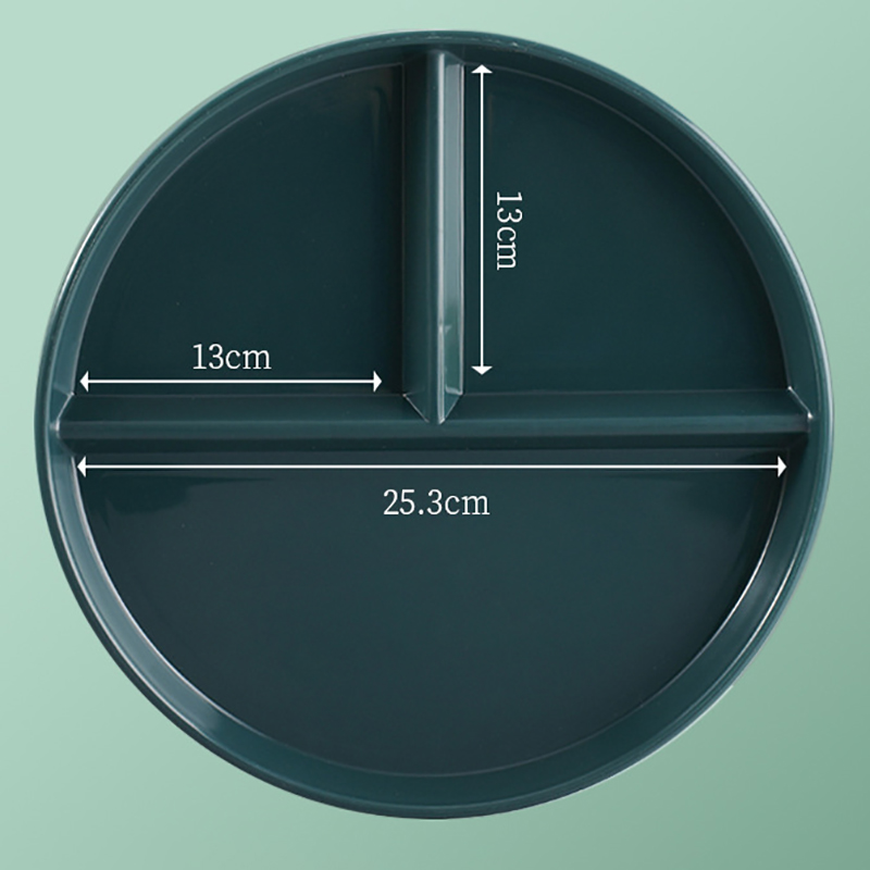 Compartment Plate For Food Round Plastic Dinner Pl... – Grandado