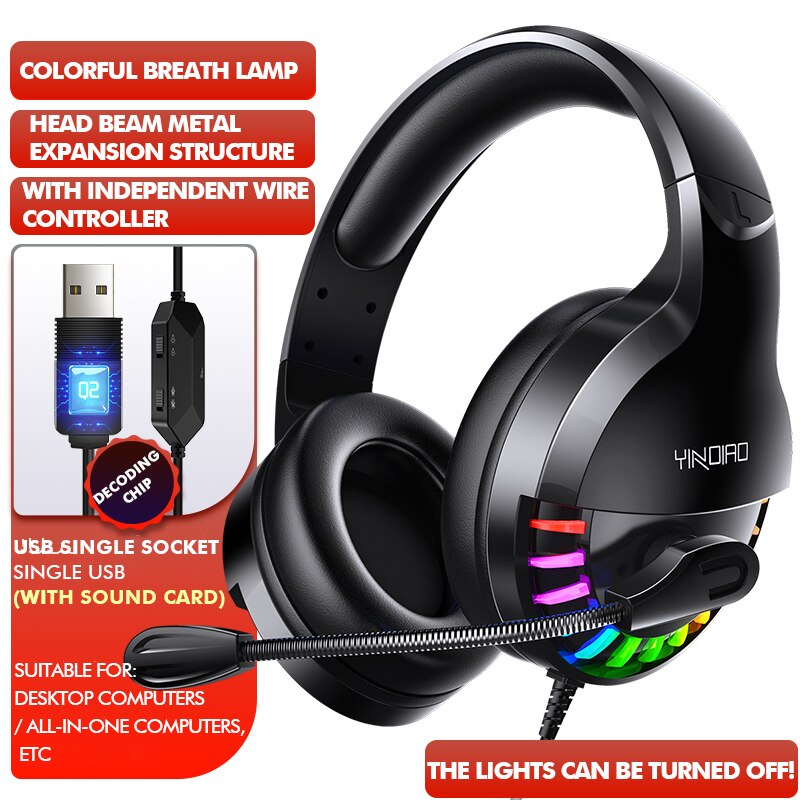 Gaming headset gamer 7.1 surroundljud usb 3.5mm tr... – Grandado