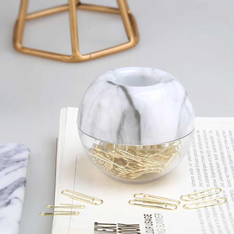 Gold Paper Clips in Magnetic Marble White Clip Hol... – Grandado