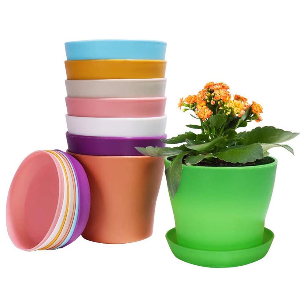 8PCS Plastic Planter Flower Plant Pots Gardening C... – Vicedeal