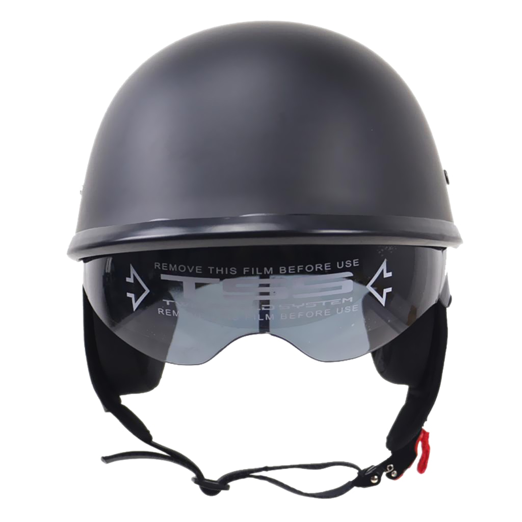 Matte Black Motorcycle Dot Half Helm Met Down Zon ... – Grandado