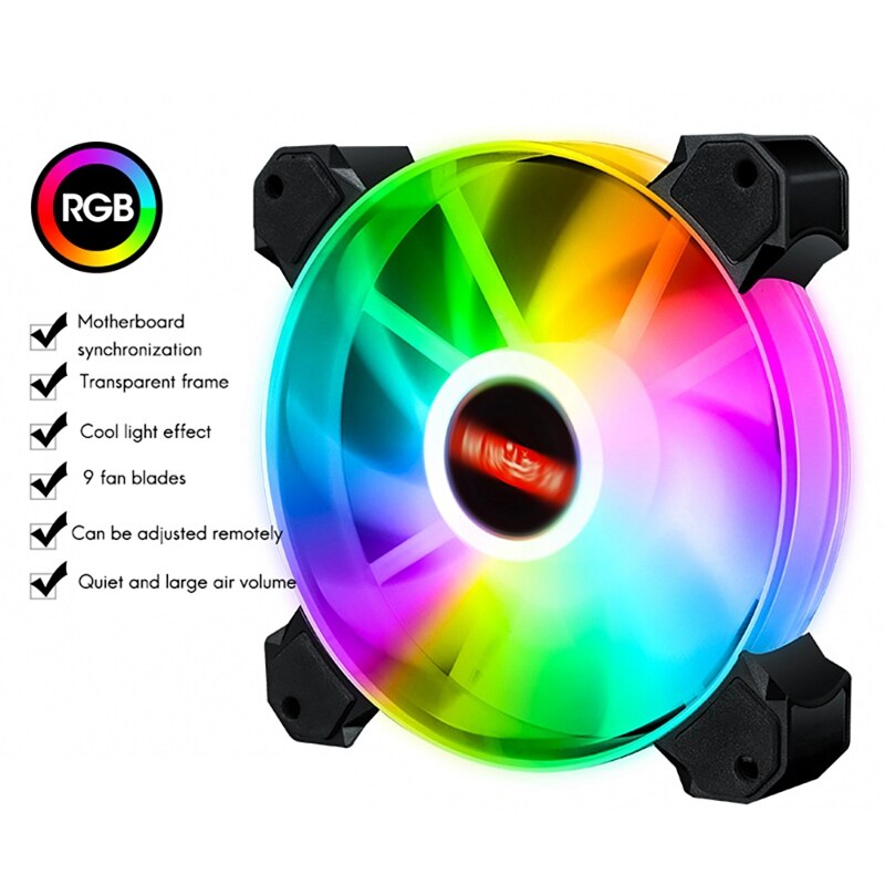 3 Pcs Rgb Computer Case Fan 12Cm Stille Light Emit... – Vicedeal