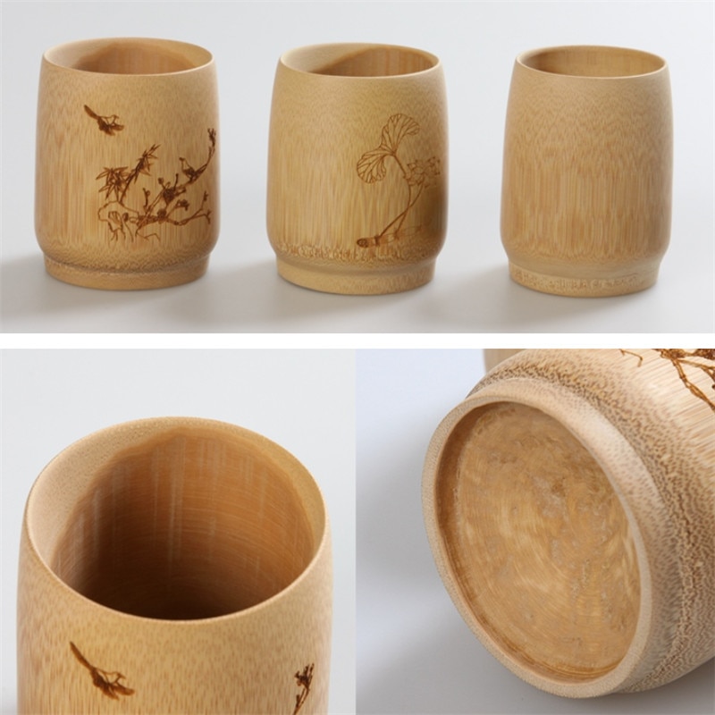 Natural Bamboo Tea Cups Beer Tumbler Office Coffee... – Grandado