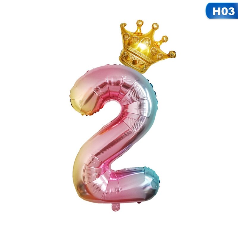 32 Inch Gradient Color Number Foil Balloons Rainbo... – Grandado