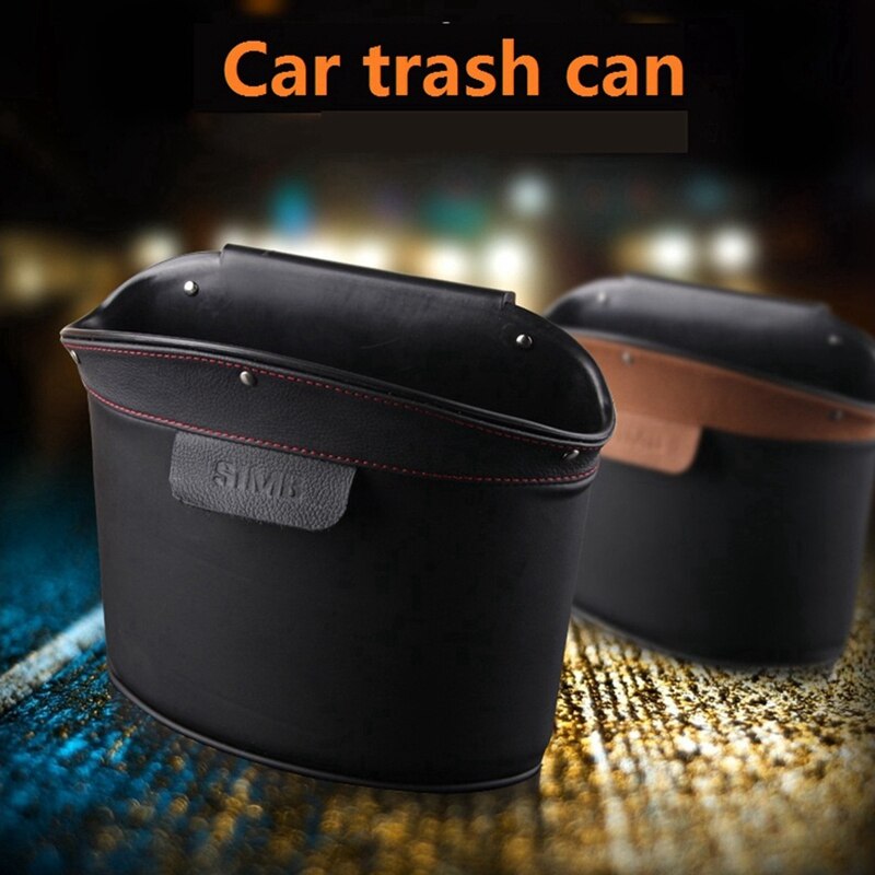 Car Rubbish Bin Auto Leather Garbage Bin Storage B... – Grandado
