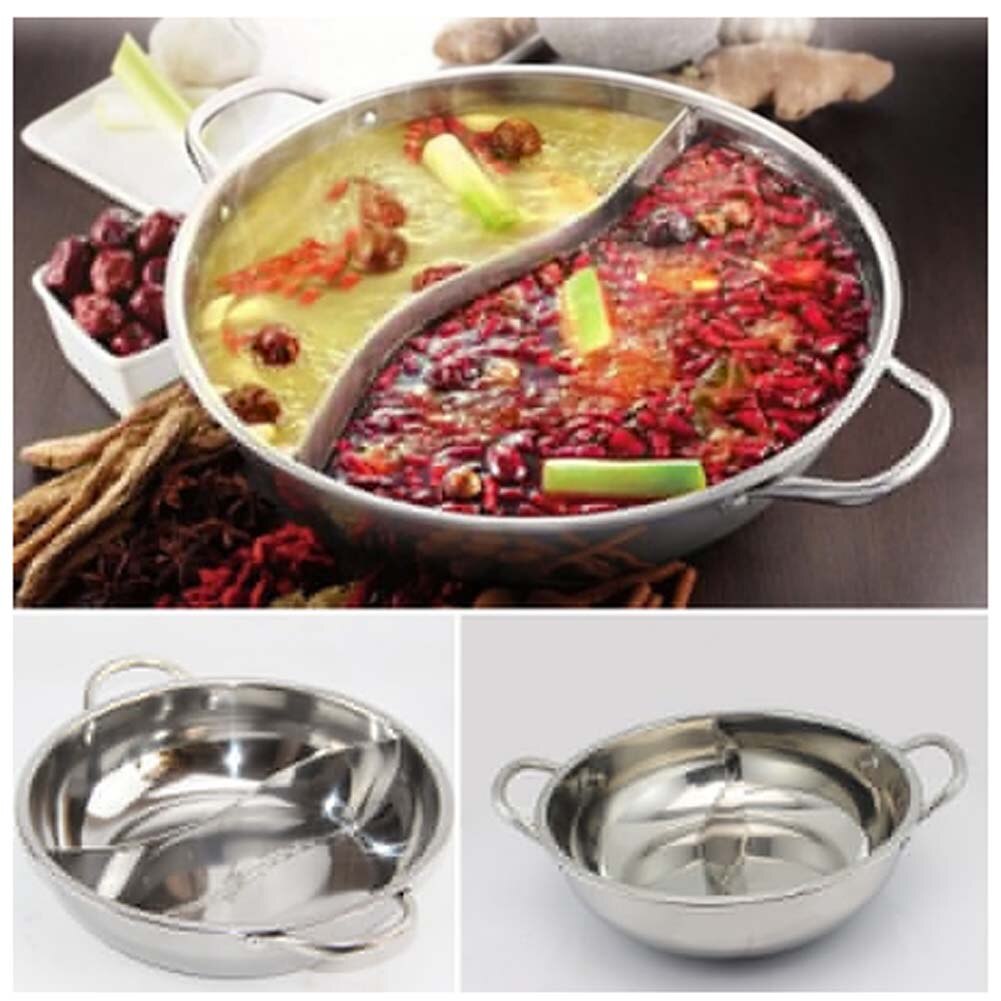 Stainless Steel Pot Twin Divided 2 Lattice Cookwar... – Grandado