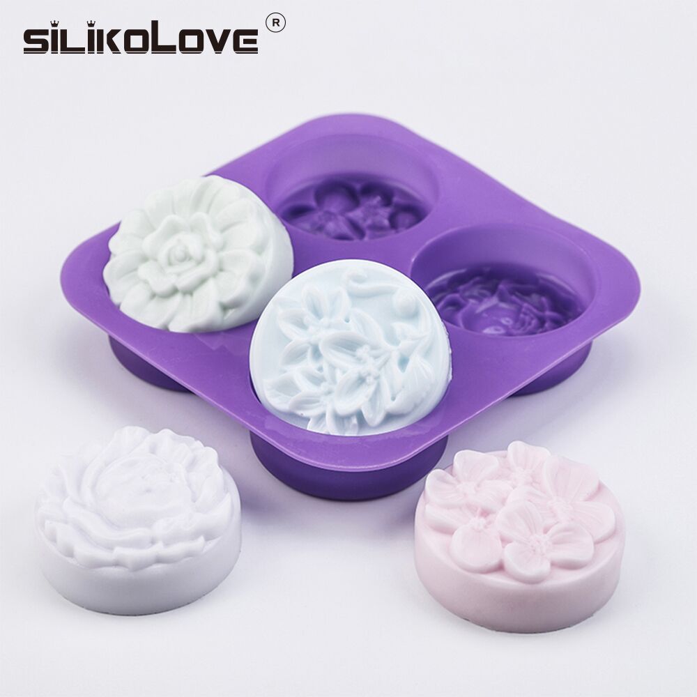 SILIKOLOVE 4 Runde Form 3d Seife Formen Blume Sili... – Grandado