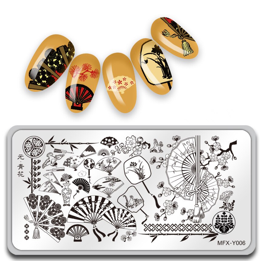 MiFanXi Chinese Classical Fan Rectangle Nail Stamp... – Grandado