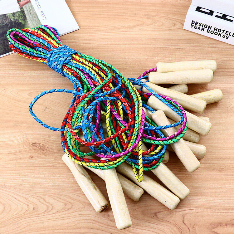 2.4M Kids Skipping Rope Wooden Handle Jump Play Sp... – Grandado