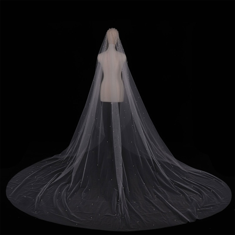 Romantic 3m Trailing Cathedral Wedding Veil One-La... – Grandado