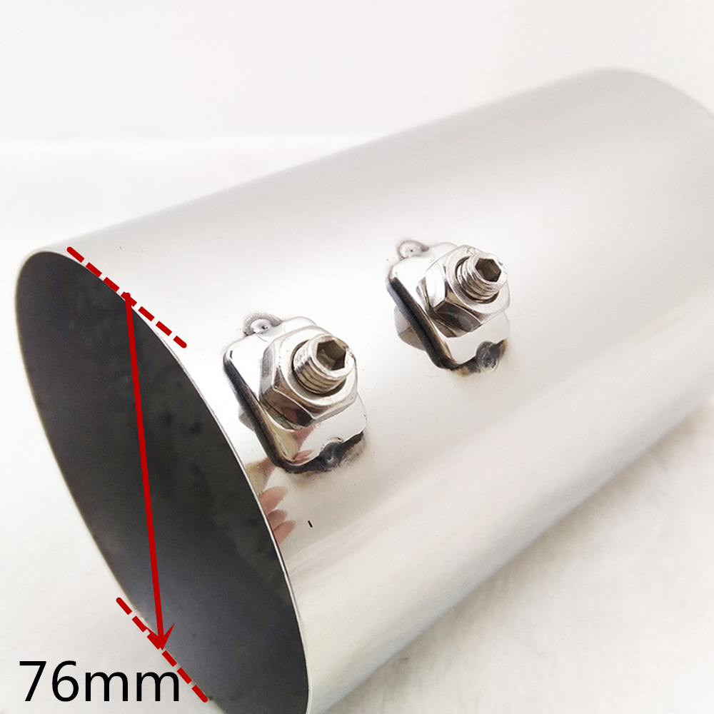 Universal 76mm/2.99 Inch Car Exhaust Muffler Tip Exhaust Silver ...