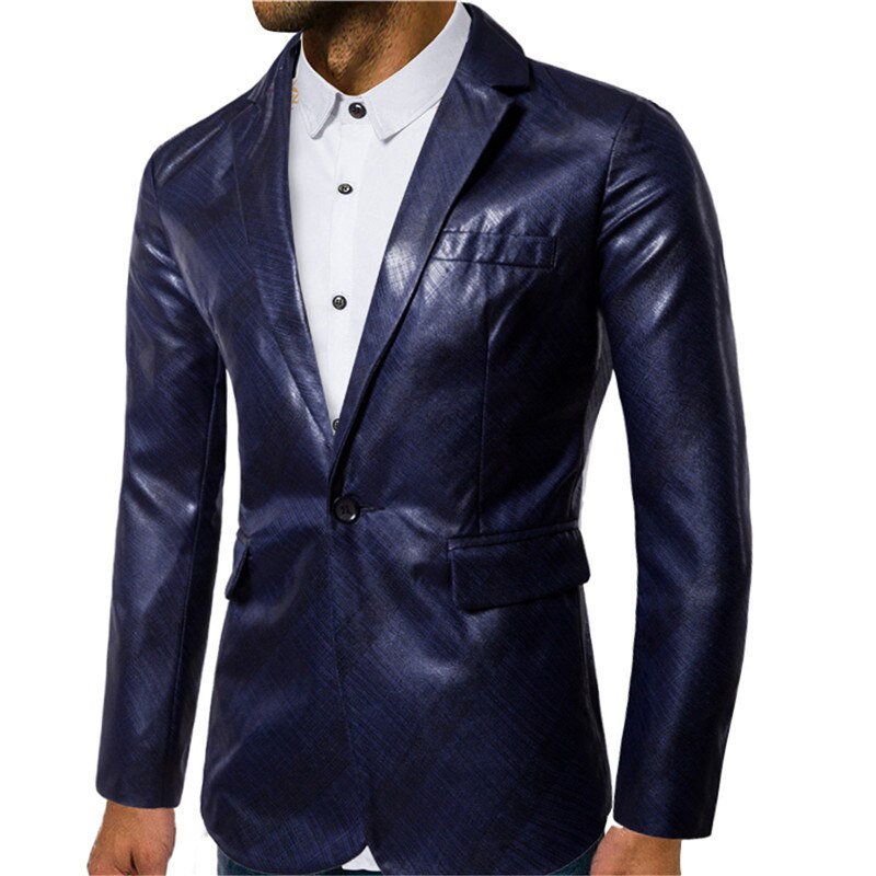 Men's brand personality business leather suit prin... – Vicedeal