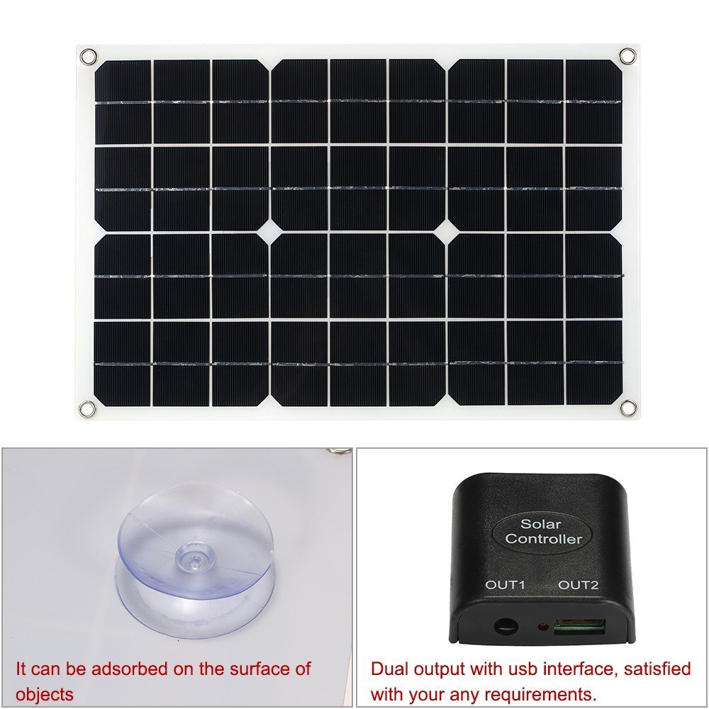 30W 18V Flexible Solar Panel System Battery Dual O... – Grandado