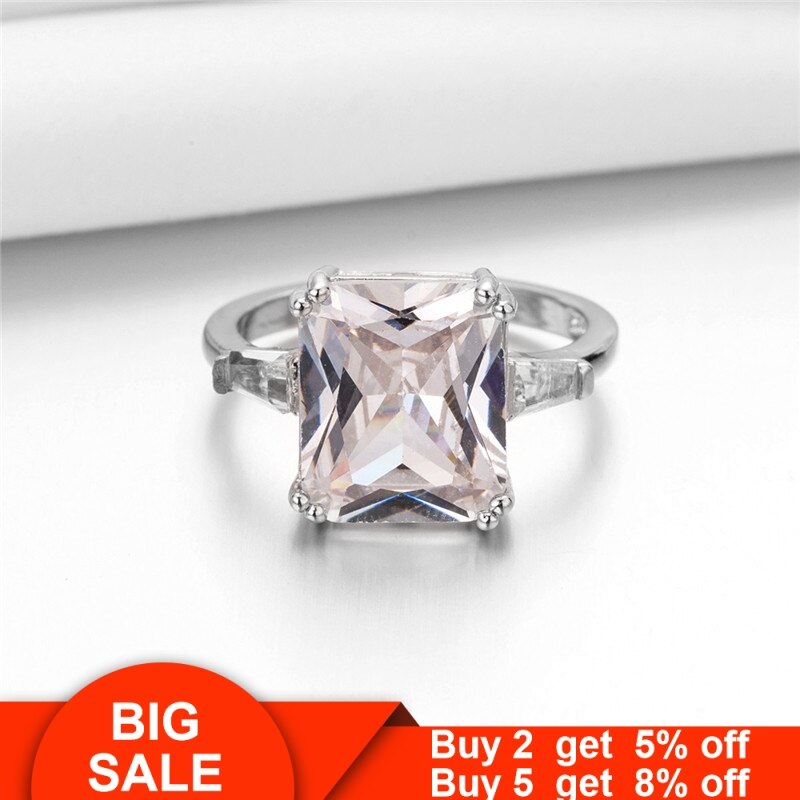Princess Cut Promise Ring 925 Sterling Zilver Crys... – Vicedeal
