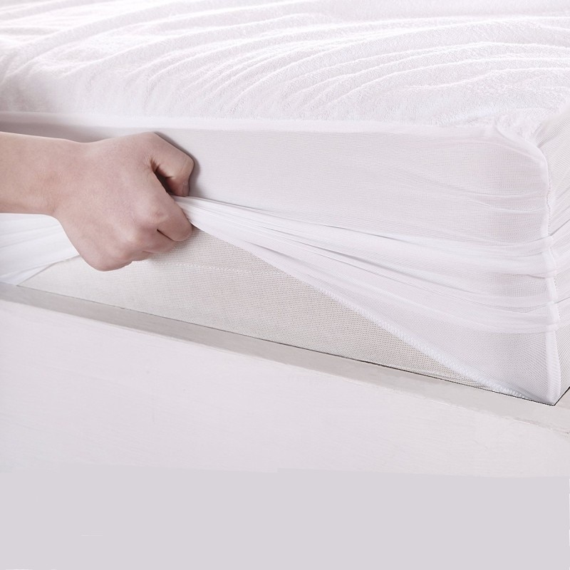 White Terry Waterproof Mattress Protector Cover Fo... – Grandado