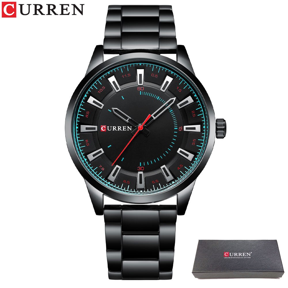 CURREN Dumb Black Men Quartz Watch Top Brand Watch... – Grandado
