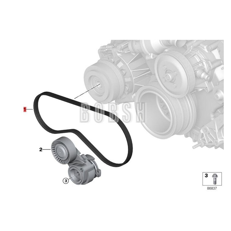 Car Ribbed V-belt 2004-b mwX5 E53 X5 4.4i N62 Air ... – Grandado