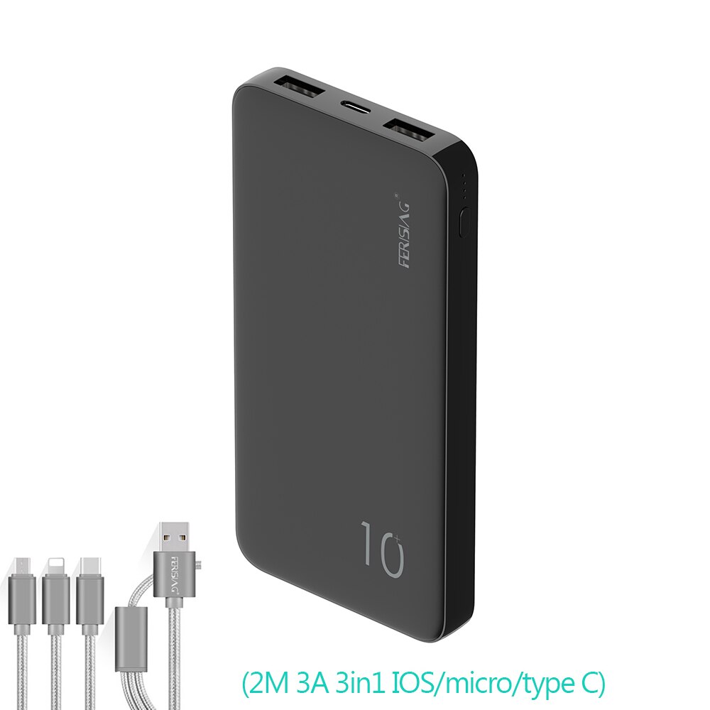 FERISING Power Bank 10000mAh Slim Portable Powerba... – Vicedeal