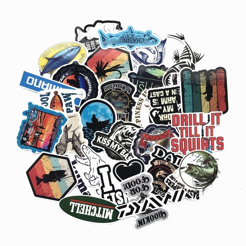 50pcs VSCO Fisherman Go Fishing stickers for lapto... – Grandado