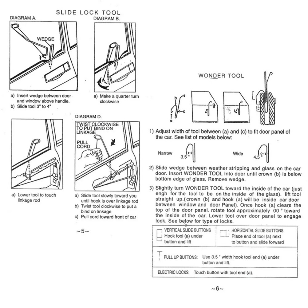 9 Pcs/Set Car Door Key Lost Lock Out Unlock Open T... – Grandado