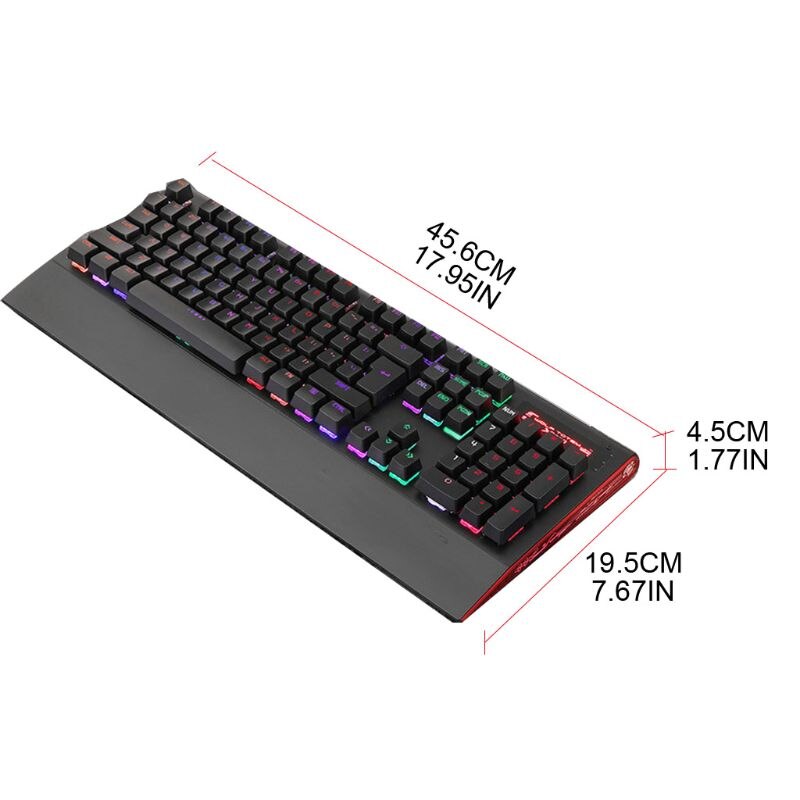 Wired USB RGB Gaming Keyboard LED Backlit Aluminum... – Vicedeal