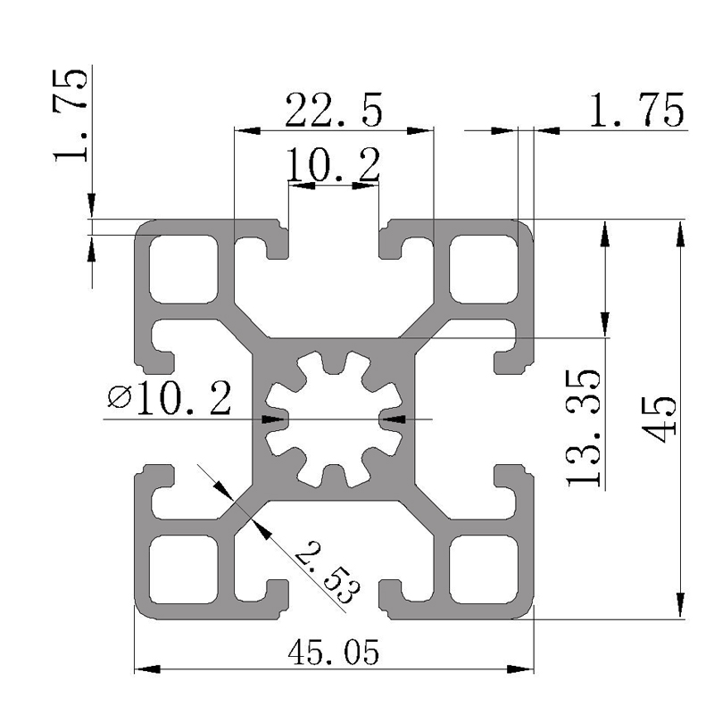 Bodanli industrial aluminium profiles 4545 Europea... – Grandado